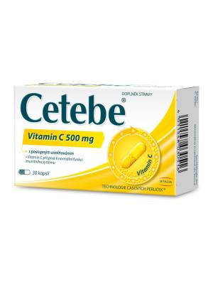 Cetebe Vitamin C 500 mg Nahrungsergänzungsmittel.